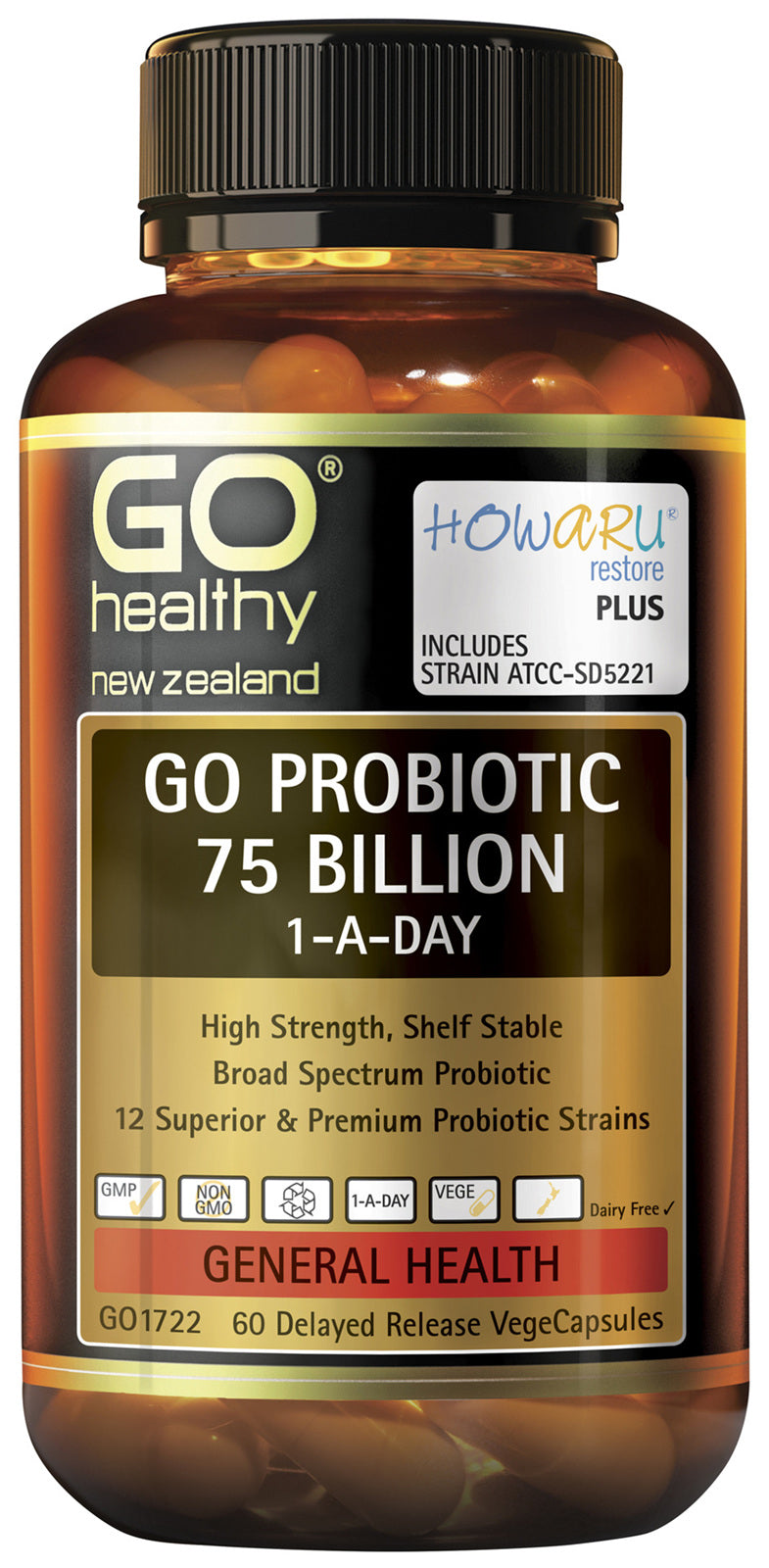 Go Probiotic 75 Billion - Howaru Restore (Shelf Stable) 60 Vcaps ...